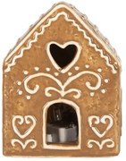 Hnědá perníková LED chaloupka Gingerbread Cott - 8*6*10 cm