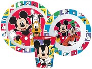 Sada plastového nádobí Disney - Mickey Mouse a Pes Pluto s kelímkem - 3 díly