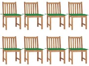 Zahradní židle s poduškami 8 ks masivní teak 3073147
