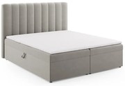 Šedá boxspring postel s úložným prostorem 180x200 cm Gina – Milo Casa
