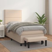Box spring postel s matrací cappuccino 90x200 cm umělá kůže