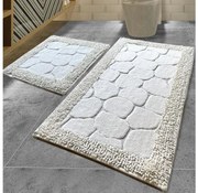 Asir SADA 2x Koupelnová předložka STONE 60/100 cm bílá 359CHL1563