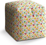 Sablio Taburet Cube Dětské obrázky - 50x50x50 cm