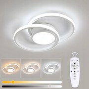 Lampa Sufitowa Plafon Led Biały Nowoczesna Do Salonu Ściemnialna+pilot 40W
