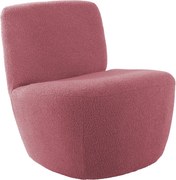 Růžové křeslo z textilie bouclé Ada – Leitmotiv