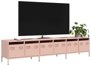 TV skříňka růžová 202 x 39 x 43,5 cm ocel válcovaná za studena