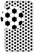 Jerry Fabrics Bavlněné prostěradlo s gumou 90x200 fotbal 6038 pro děti bílé černé děti mládež