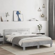 Rám postele s čelem betonově šedý 140 x 190 cm kompozitní dřevo 3207437