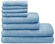 Modré rychleschnoucí/froté bavlněné ručníky a osušky v sadě 8 ks Quick Dry – Catherine Lansfield