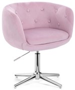 LuxuryForm DESIGN Otočné křeslo MONTANA VELUR na stříbrném kříži - levandule