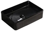 BPS-koupelny Keramické umyvadlo na desku HYD-AA-BL-500 50x34 cm, černé