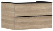 Hansgrohe Xelu Q - Umyvadlová skříňka, 50x78x55 cm, 2 zásuvky, přírodní dub/matná černá 54076670