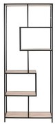 Černá/přírodní knihovna v dekoru dubu 77x185 cm Seaford – Actona