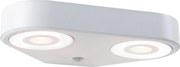 P 94868 LED venkovní nástěnné svítidlo Silma pohybové čidlo dva světelné zdroje IP44 280x176mm 3000K 2x5,5 / 2x0,7W 230V bílá hliník - PAULMANN