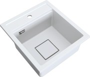 Gamma Quadro 4550, 1-komorový granitový dřez 450x495x220 mm, bílá, GMA-ZLE000220