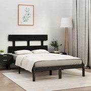 Rám postele černý masivní dřevo 200 x 200 cm 3104697