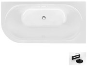 Besco Akrylátová volně stojící vana Avita A-Line CC/SP 150x75 (160x75, 170x75), s přepadem Rozměry (cm): 150x75, Typ a barva výpustě: Alcaplast Click-Clack se šterbinovým přepadem, černá mat, Orientace: Pravá