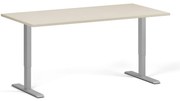 Výškově nastavitelný stůl, 160x80 cm, 1 motor, šedá podnož, bříza
