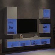 5dílná obývací stěna s LED osvětlením bílá kompozitní dřevo 3216675