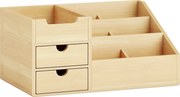 HOMCOM Stolní organizér Kancelářský box se 2 zásuvkami pro pořádek a organizaci, přírodní, D33 x Š20,5 x V15,5 cm | Aosom.de