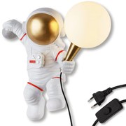 Toolight Moderní nástěnné LED osvětlení D39 Kosmonaut APP1804-1W bílé/zlaté