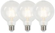 Sada 3 stmívatelných LED žárovek E27 G95 5W 470lm 2700K