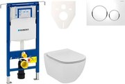 Cenově zvýhodněný závěsný WC set Geberit do lehkých stěn / předstěnová montáž + WC Ideal Standard Tesi 111.355.00.5NE4