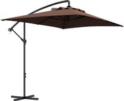 Zastřešení Outsunny 294x193 cm s křížovou základnou a klikou - Voděodolný slunečník s UV ochranou pro terasu a balkon hnědý | Aosom