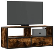 TV skříňka kouřový dub 100x31x39,5 cm kompozitní dřevo a kov