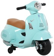 HOMCOM VESPA elektrická motorka dětská motorka elektrické vozidlo 18-36 měsíců 3 km/h LED světlo zvuk PP plast kov zelená 66,5 x 38 x 52 cm | Aosom