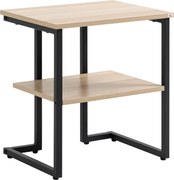 HOMCOM 2-Úrovňový konferenční stolek pro obývací pokoj, ložnici a kancelář, moderní styl 45x35x48 cm Přírodní | Aosom