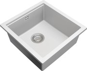 Gamma Decor 4850, 1-komorový granitový dřez 480x500x215 mm, bílá, GMA-ZLE000165