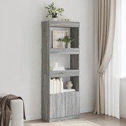 Skříň highboard šedá sonoma 63 x 33 x 180 cm kompozitní dřevo