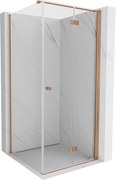Mexen Mist-F T, 1-křídlý skládací sprchový kout pravý 120 x 110 cm, čiré sklo, měděný matný profil, 8A6T-120-110-65-00-P