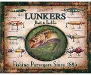 Plechová cedule Lunker's Lures 40 cm x 32 cm