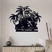 dřevo života Dřevěná dekorace na zeď HOLIDAY CAR Rozměry (cm): 40x30, Zvolte barvu dekoru: Černá
