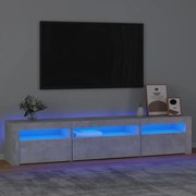 TV skříňka s LED osvětlením betonově šedá 195x35x40 cm