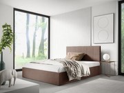 Eka Čalouněná postel SMART 140x200 cm Barva látky Trinity: Tmavě béžová (Trinity 2305), Úložný prostor: Bez úložného prostoru
