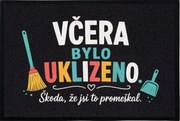 Mercury Flooring, Rohožka Včera bylo uklizeno (škoda žes to promeškal) 40x60 cm - na ven i na doma, 40x60, černá