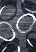 Spoltex, Kusový koberec Florida New 308-72 grey/black, 120x170, šedá, chodba / předsíň