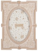 Růžový art deco fotorámeček s růžemi Rosalinka – 15x2x21 cm na fotografii 10x15 cm