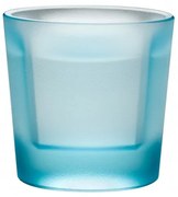 Sklenička - design Václav Řezáč, ručně lisovaná, cyan