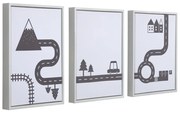 Sada 3 černo-bílých obrazů Kave Home Nisi, 30 x 42 cm