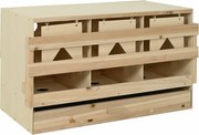 Snáškové hnízdo 3 boxy 96 x 40 x 45 cm masivní borovice 170656
