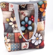 Dámská potištěná taška Patchwork květy