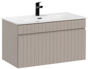 Comad Koupelnová skříňka s keramickým umyvadlem Iconic Cashmere 80 cm - kašmír