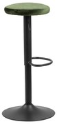 Zelená čalouněná barová stolička s nastavitelnou výškou (výška sedáku 62 cm) Finch – Actona