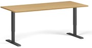 Výškově nastavitelný stůl, 180x80 cm, 1 motor, černá podnož, buk