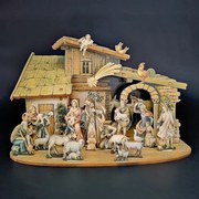 AMADEA Dřevěný skládací betlém 3D 17 cm