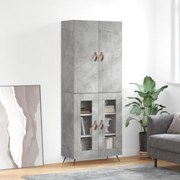 Skříň highboard betonově šedá 69,5x34x180 cm kompozitní dřevo